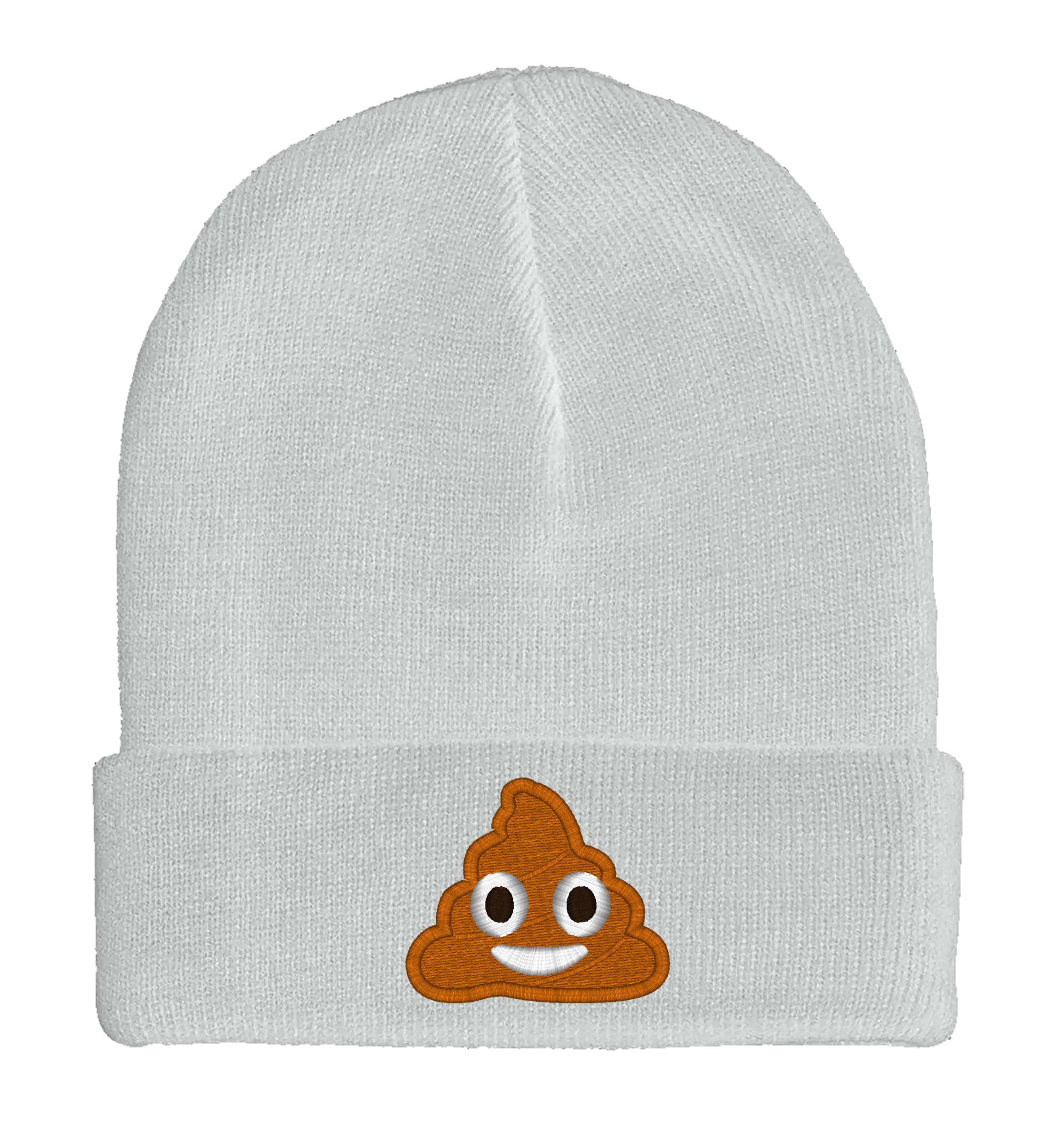 Embroidered POOP Face Text Image Logo Hat-EM-0035-White - Walmart.com