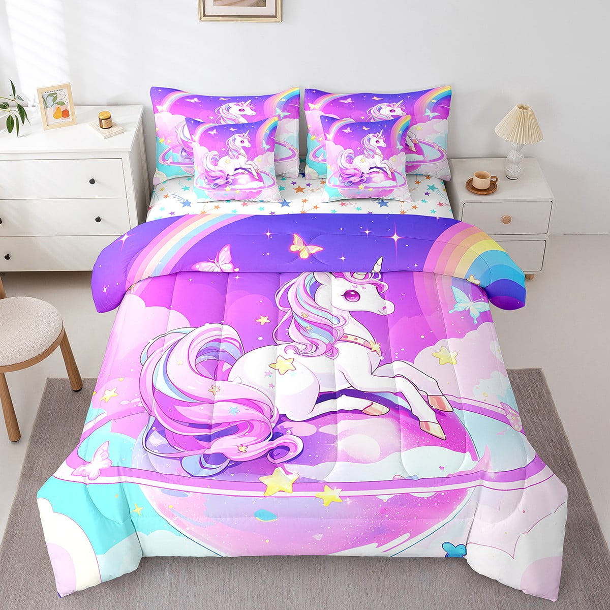 Click here for Erosebridal Kawaii Unicorn Bedding Full Size 7pcs... prices