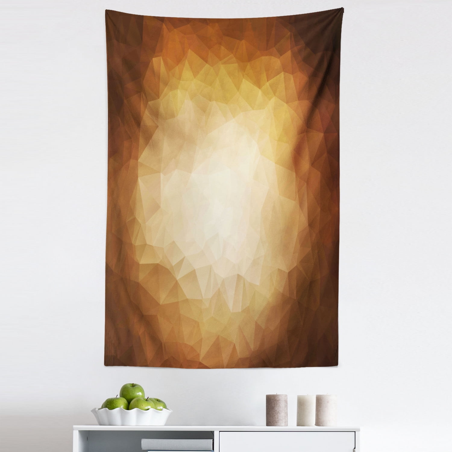 Tan Tapestry, Abstract Triangles in Mosaic Form Modern Geometrical ...