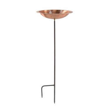 Aaden Outdoor Aluminum and Iron Bird Bath, Shiny Copper - Walmart.com