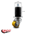 Low Profile Polyurethane 35mm Wheel 1-1/2 Inch Expanding Stem Caster ...