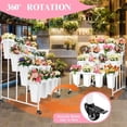 Floral Cart with Wheels, 4-Layer, 16 Buckets, 360-Mobility, White Paint ...