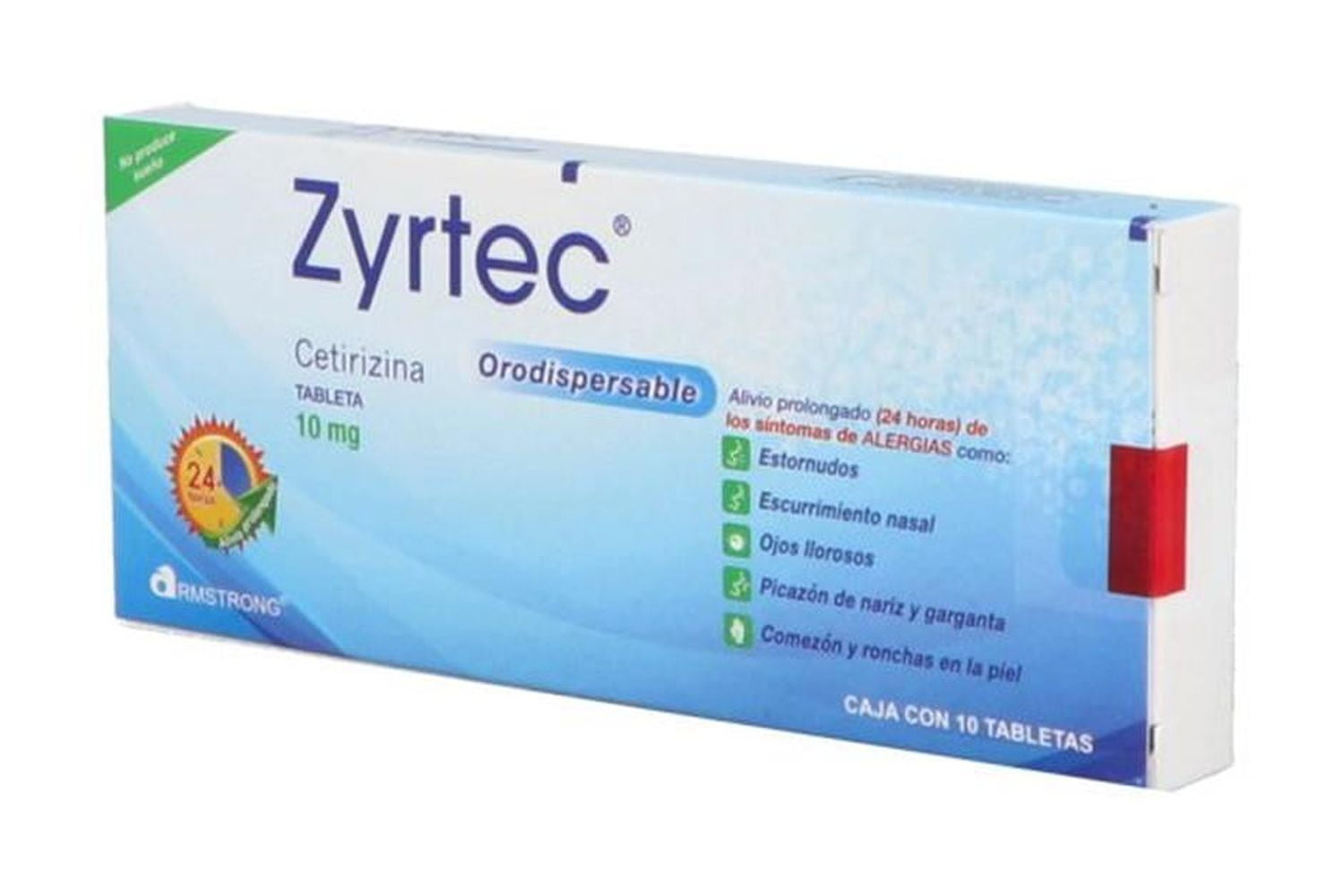 Zyrtec 10 mg Caja Con 10 Tabletas Orodispersables Armstrong LOCION ...