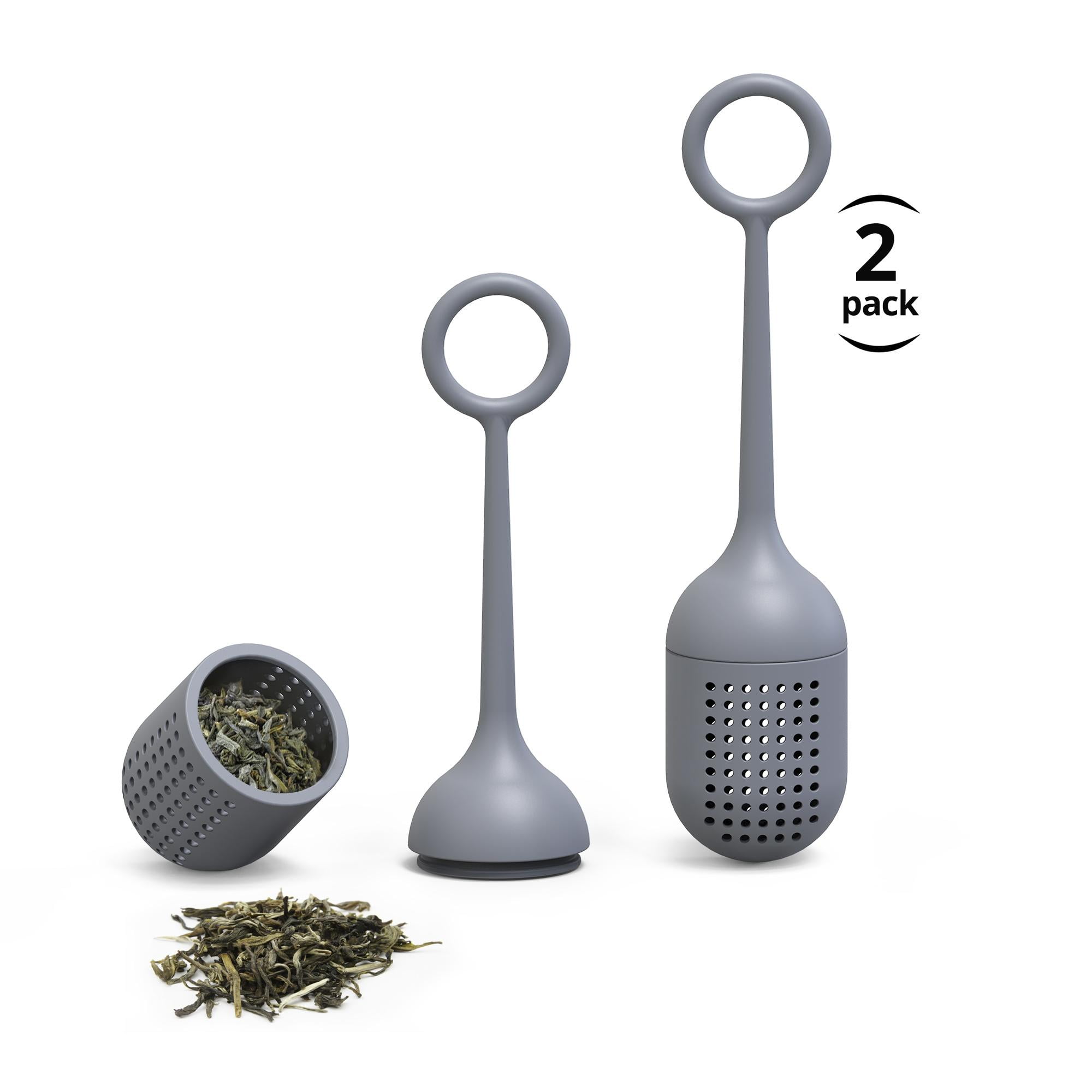 2 Pcs Food Grade Silicone Tea Infuser, Long Handle Tea Steeper, Loose ...