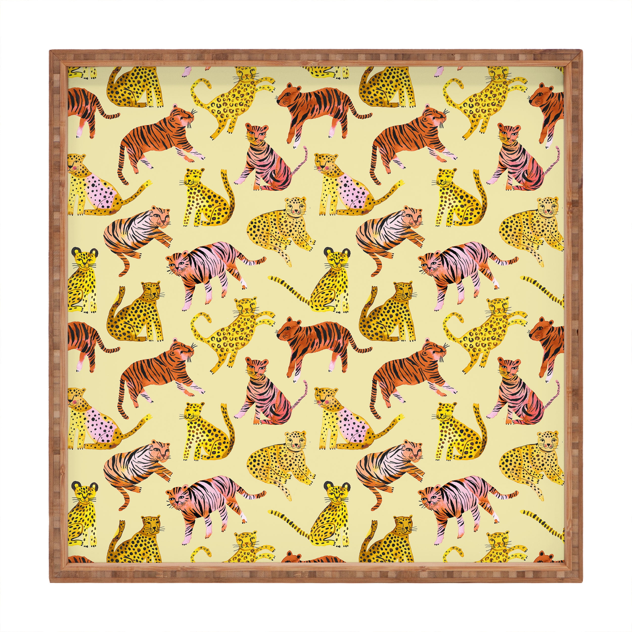 Society6 Ninola Design Safari Tigers Leopards Savanna 16" x 16" Square ...