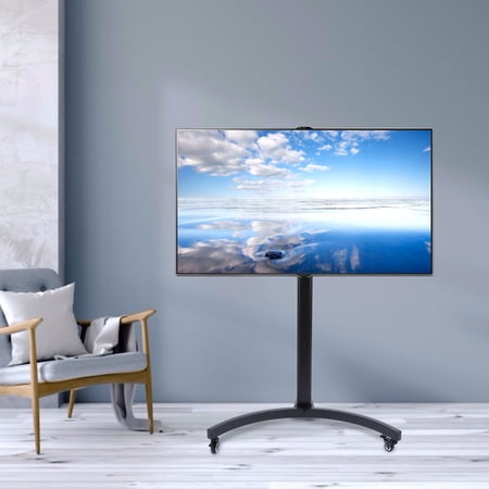 Television Stand TV Floor Stand 360° Rotatable Movable With Wheels LCD ...