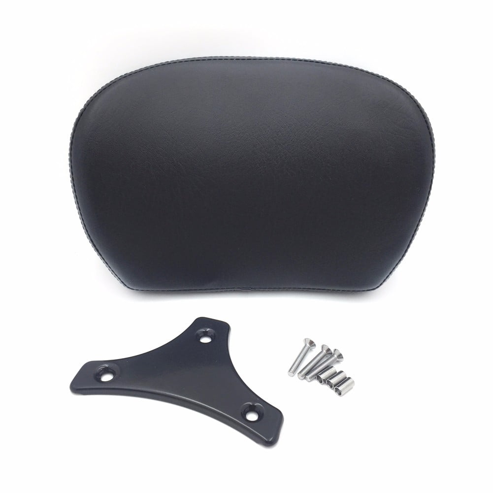 Motorcycle Gloss Black Cushion Backrest Pad Mount Kit w/ Plate For 1997 ...