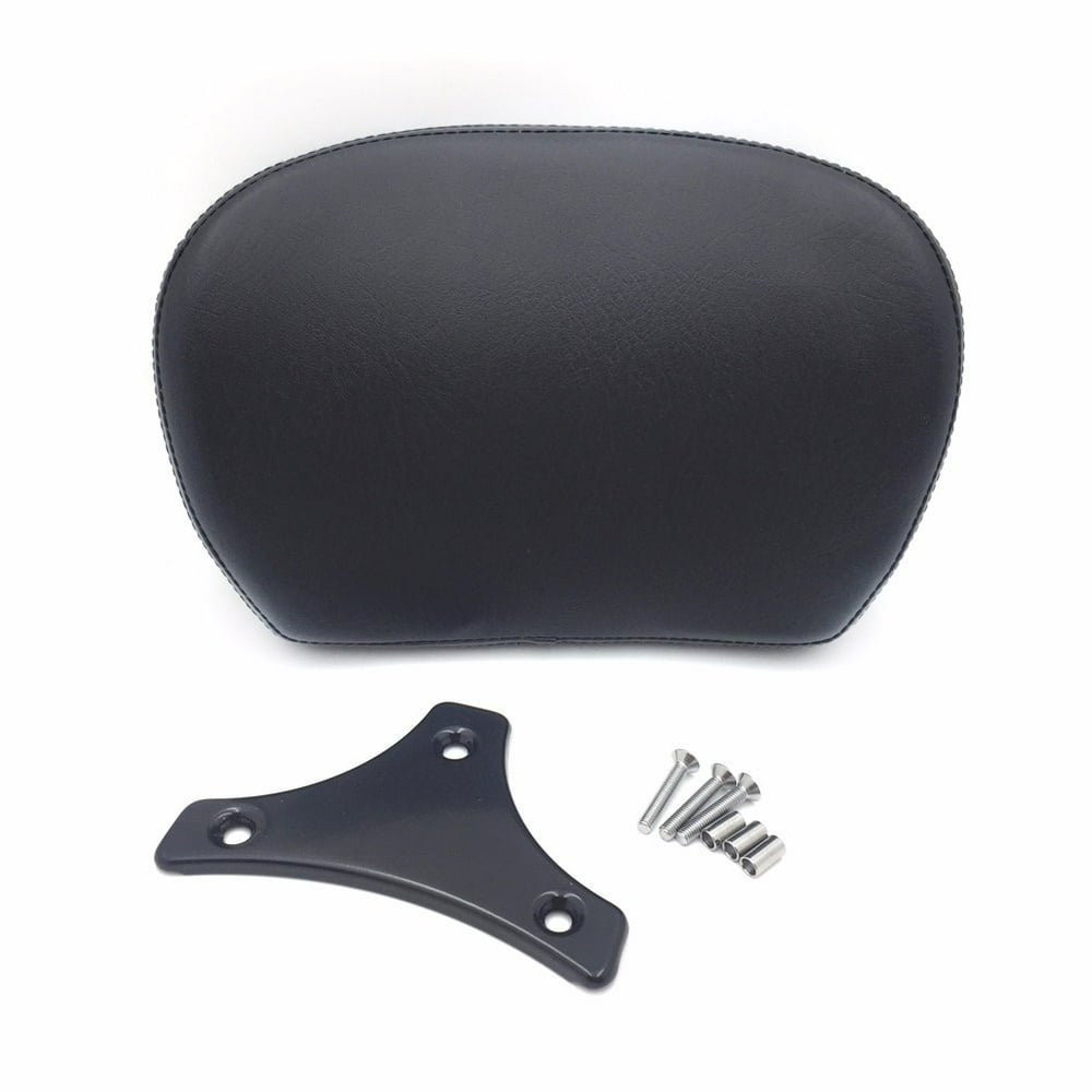 Motorcycle Gloss Black Cushion Backrest Pad Mount Kit w/ Plate For 1997 ...