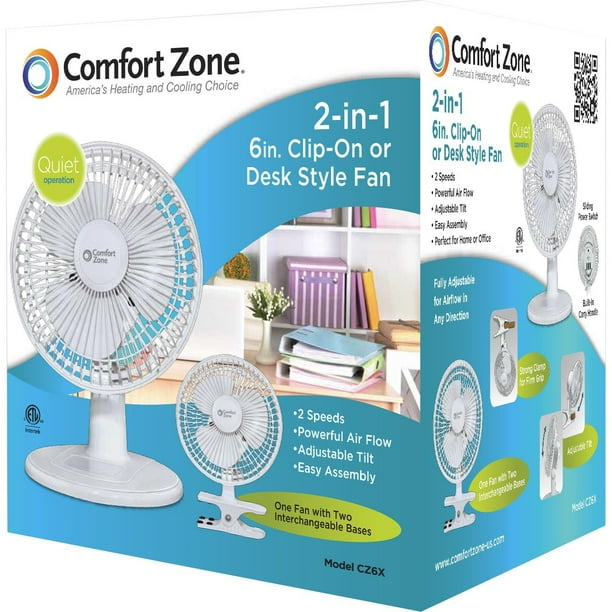 CZ6X 6-inch Clip-on Combo Desk Fan, White - Walmart.com - Walmart.com