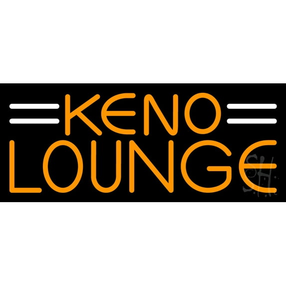Keno Lounge 2 LED Neon Sign 10 x 24 - inches, Black Square Cut Acrylic ...