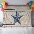 Village Stars Photography Backdrop 7x5FT, Vintage Blue Star Beige Barn ...