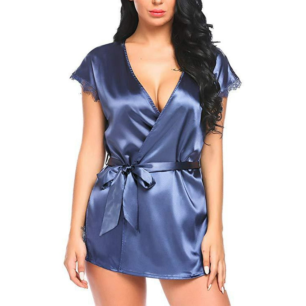 Coogo Women Sexy Lingerie Sexy Pajamas Plus Size Satin Sexy Pajamas
