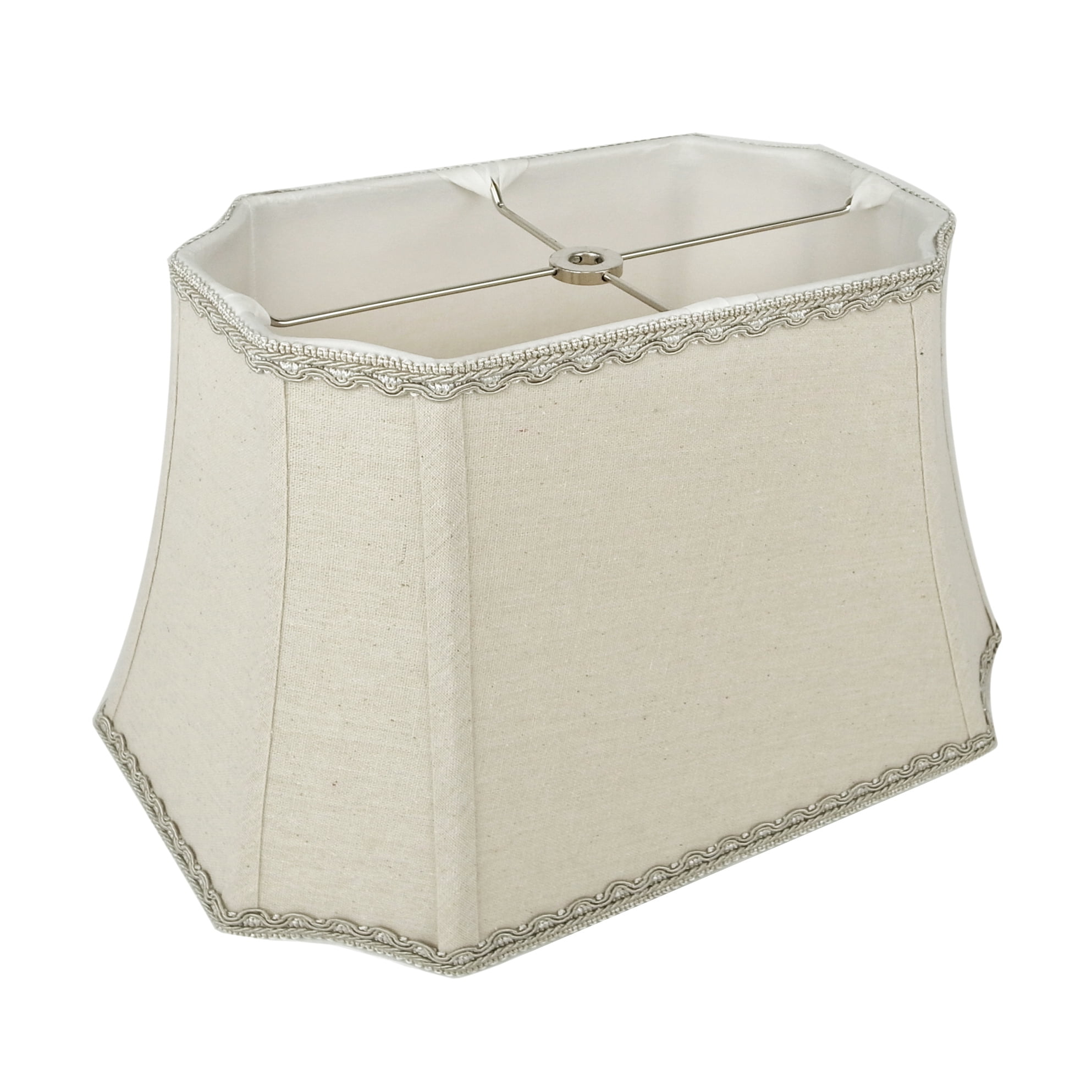 Mestar Decor Bell Rectangle Cut Corner Linen Lampshade with Lace Trim ...