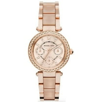 Michael Kors Women's Ritz Rose Gold-Tone Chronograph Watch MK6307 ...