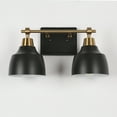 LNC 2-Light Black and Gold Round Modern/Contemporary Bathroom Vanity ...