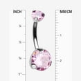Implant Grade Titanium Internally Threaded Prong Set Belly Button Ring ...