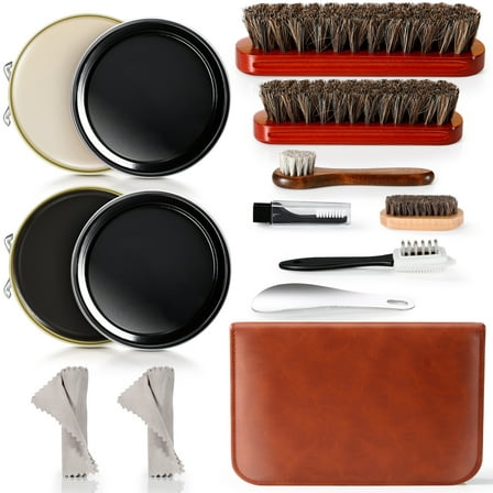 KIWI Deluxe Shoe Shine Kit M-26 with Polish Brush - Walmart.com