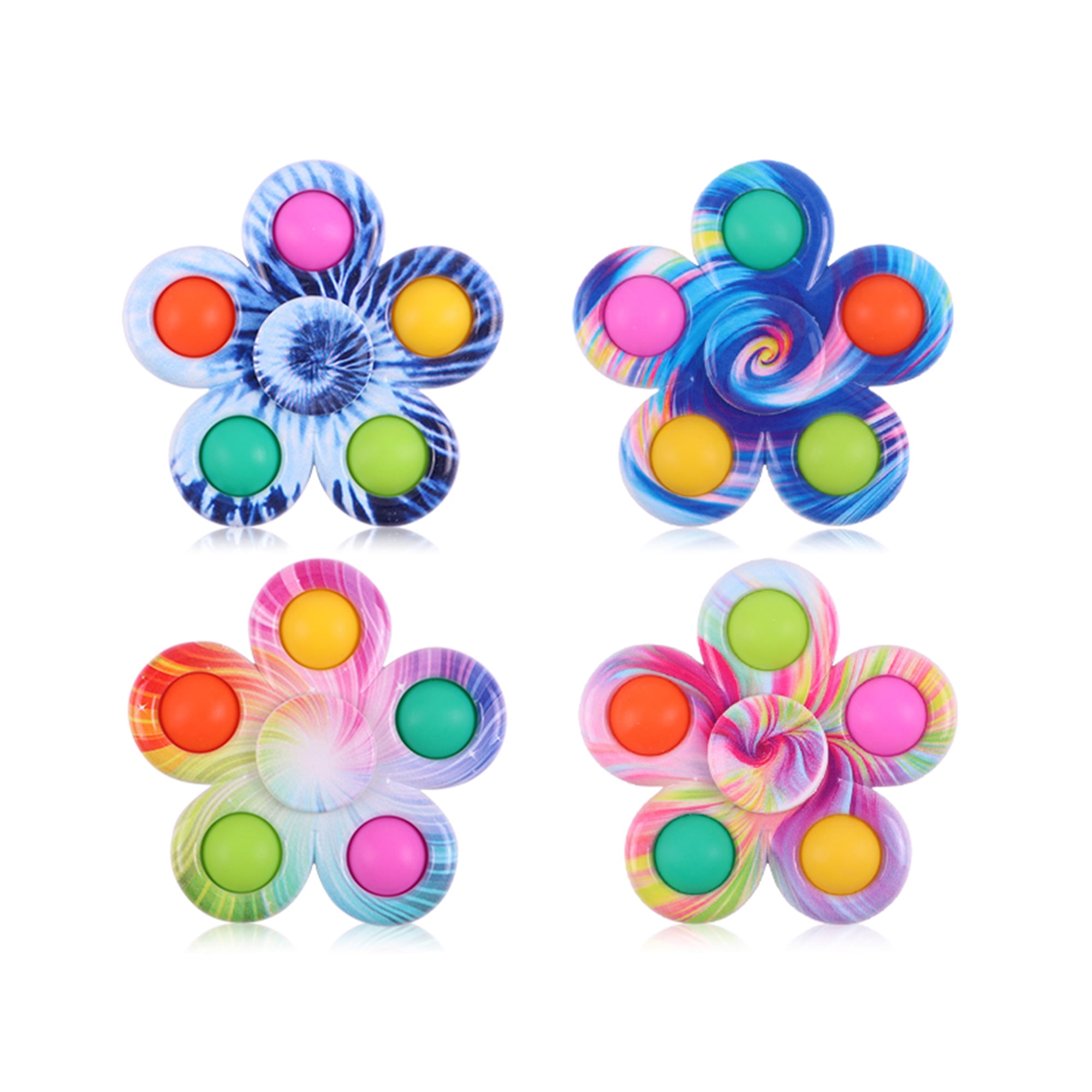 Puloru Push Pop Fidget Spinners, Tie-Dye Spinning Bubble Sensory Hand ...