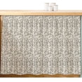 Black Striped Cabinet Curtain, Brown Background Modern Retro Geometric ...