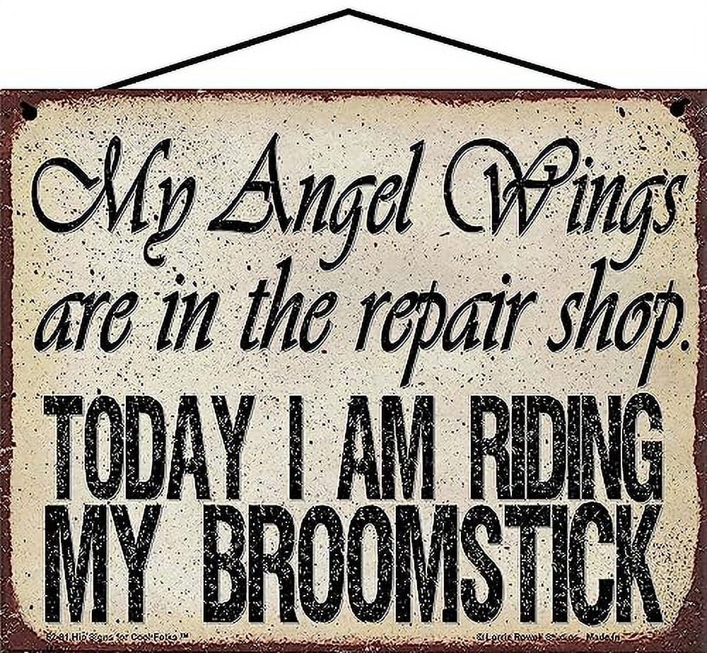 8x10 Vintage Style Sign Saying "My Angel Wings Are In The Repair Shop ...
