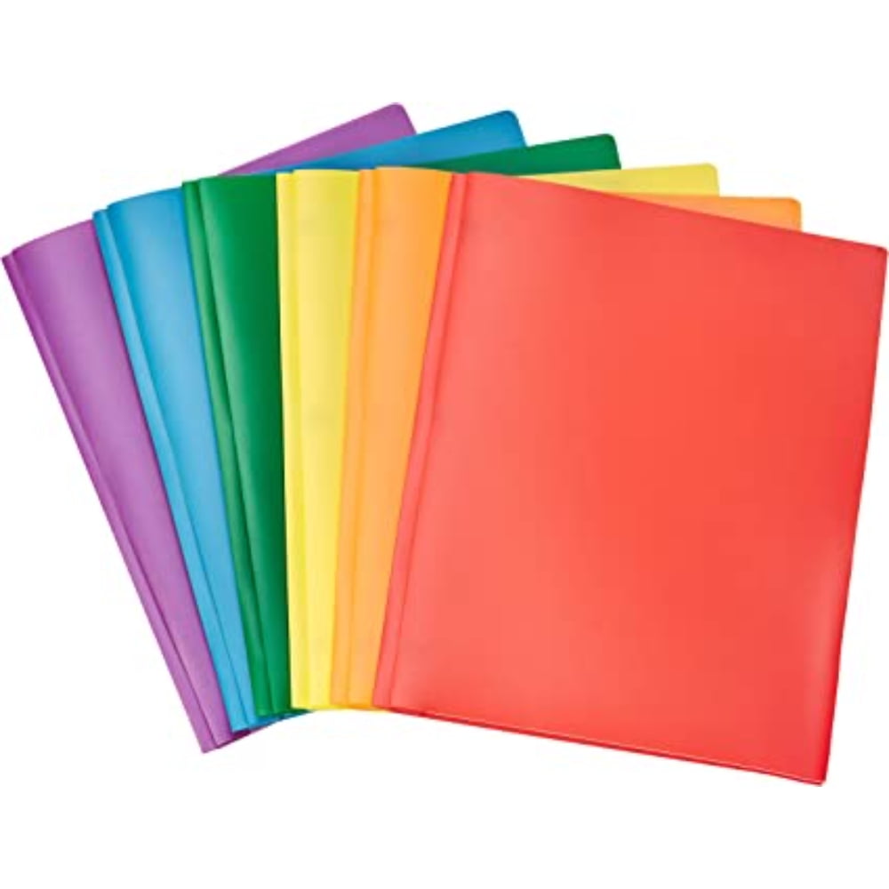 PEACNNG Heavy Duty Plastic Folders with 2 Pockets for Letter folder pp ...