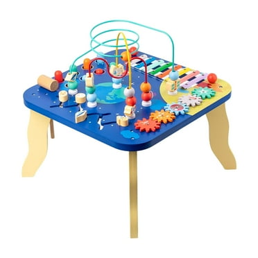Gymax 5-Piece Toddler Play Set: Wooden Activity Table & Chair w/ Toy ...