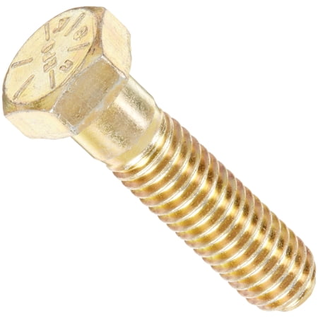 Steel Hex Bolt, Grade 8, Zinc Yellow-Chromate Plated Finish, Hex Head ...