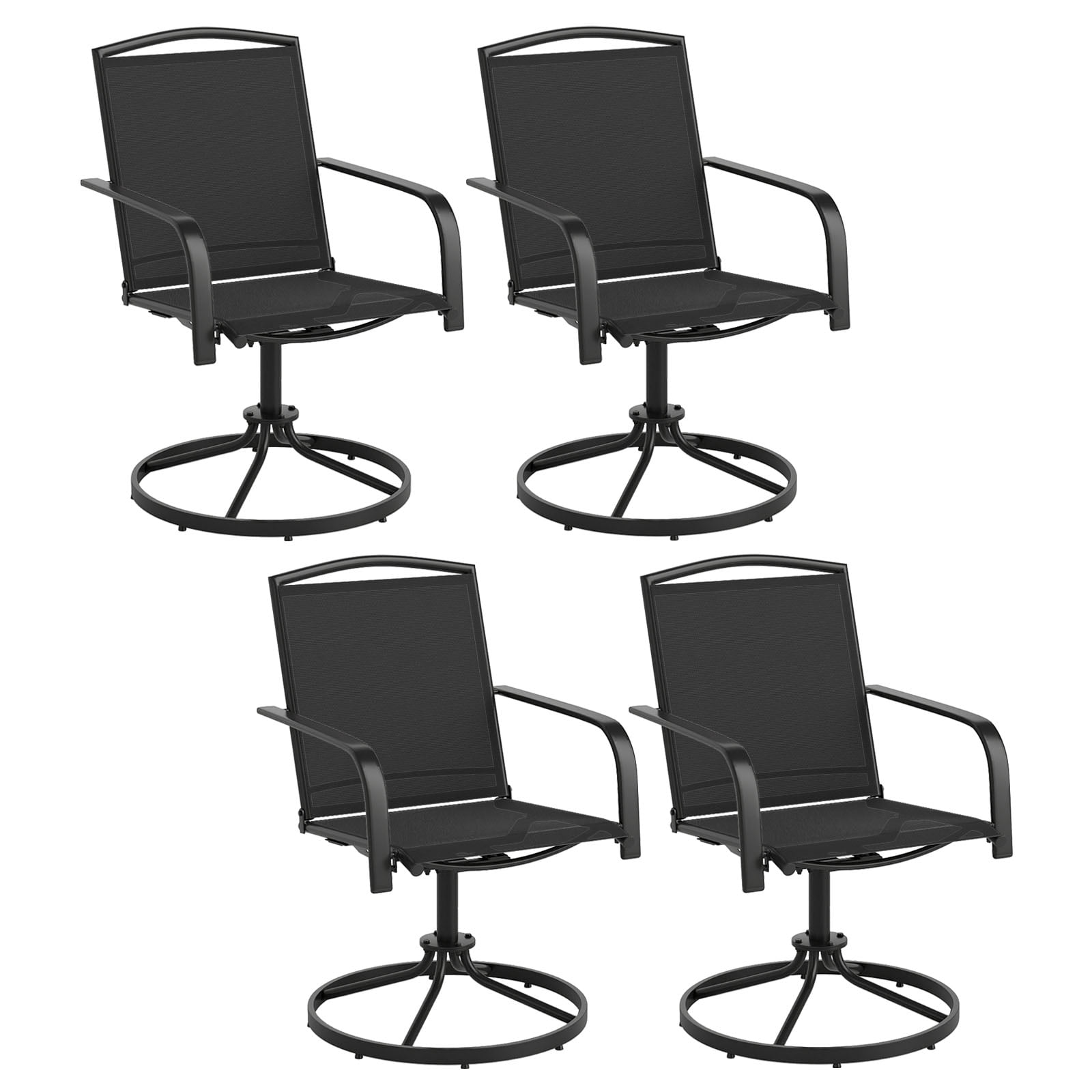 Click here for Gymax Patio Swivel Chairs Set Of 4 W/ High Back &... prices