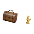 2 Pieces Jewelry Organizer Case Wooden Treasure Chest Chicken Sculpture ...