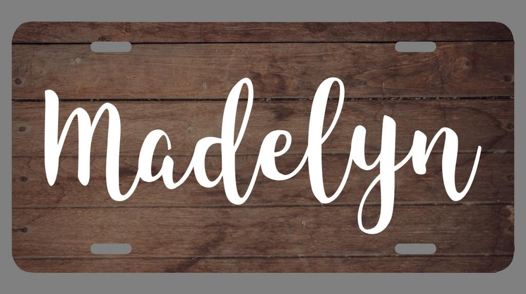 Madelyn Name Wood Style License Plate Tag Vanity Novelty Metal | UV ...