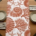 Burnt Orange Coastal Starfish Burlap Cotton Table Runner 14x72 Inches ...