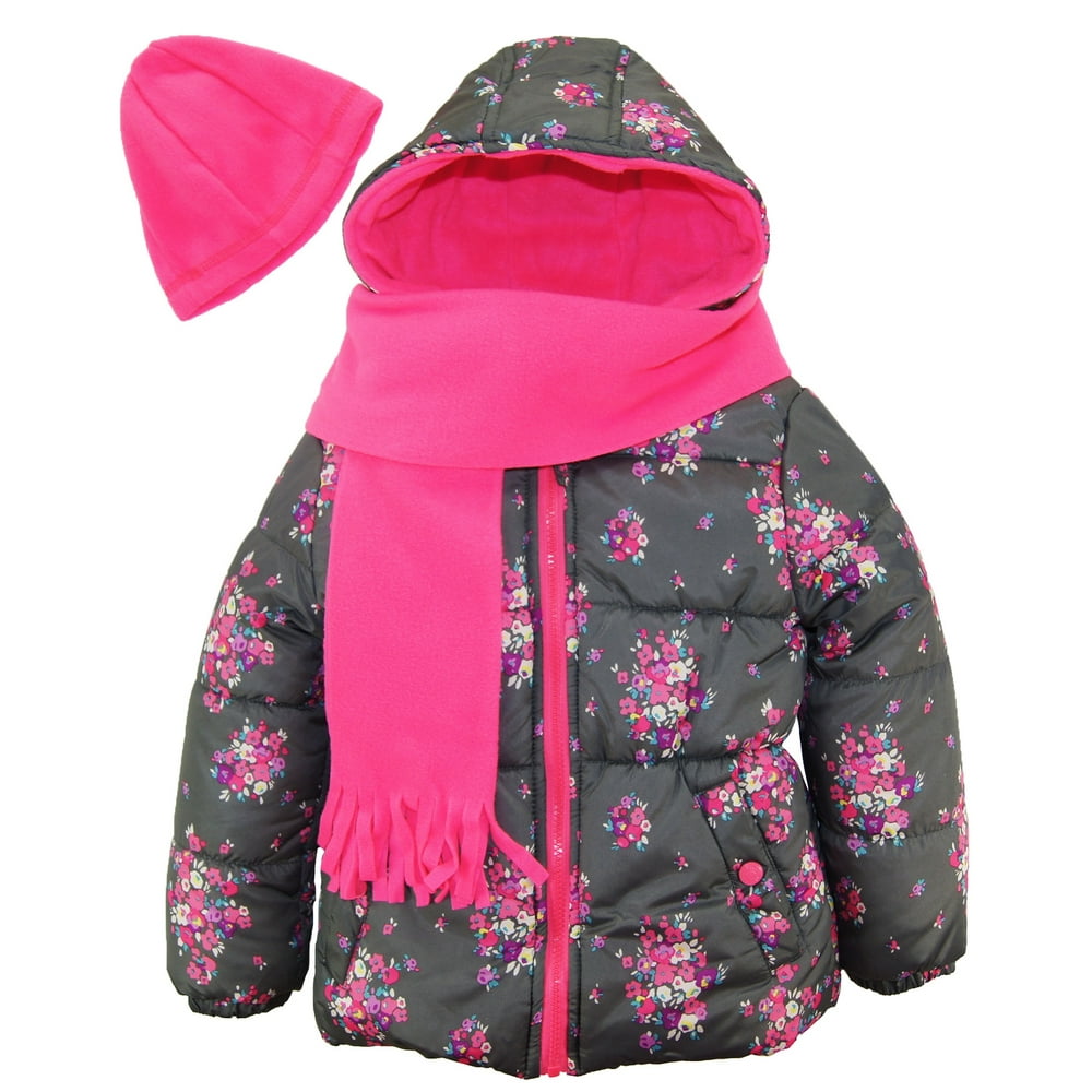 Pink Platinum - Pink Platinum Baby Girl Floral Print Bubble Winter ...