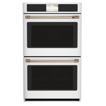 Cafe 30 inch Matte White French Door Double Wall Convection Oven ...
