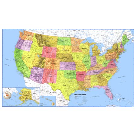48x78 United States Classic Premier Laminated Wall Map Poster - Walmart.com