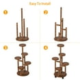 5-Tier Rolling Plant Stand with Detachable Wheels | Pine Wood Plant ...