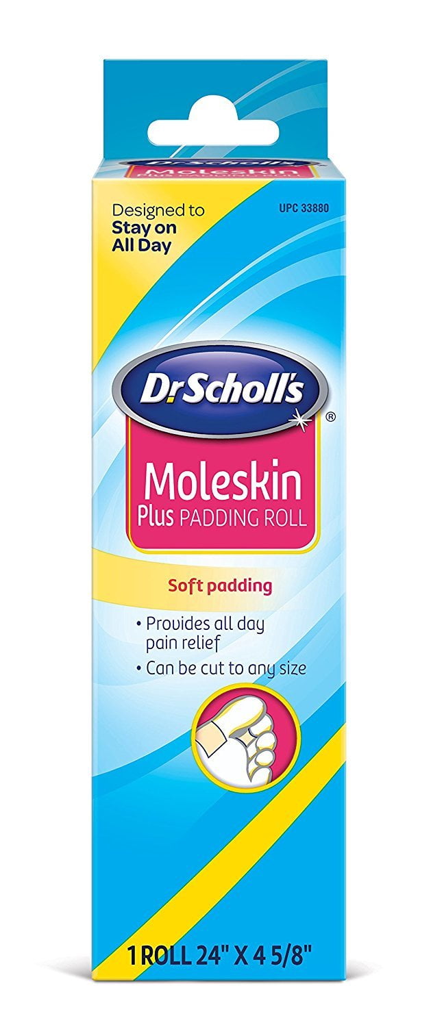 Dr. Scholl's Moleskin Plus 24" x 4 5/8" Padding Roll, 1 Count - Walmart.com