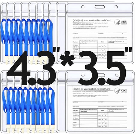 20 Pcs 4.3"x3.5" CDC Vaccination Record Card Holder With Lanyard Badge ...