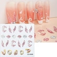 6 Sheets 5D Crystal Soft Glue Embossed Nail Stickers,Flame Heart Nail ...