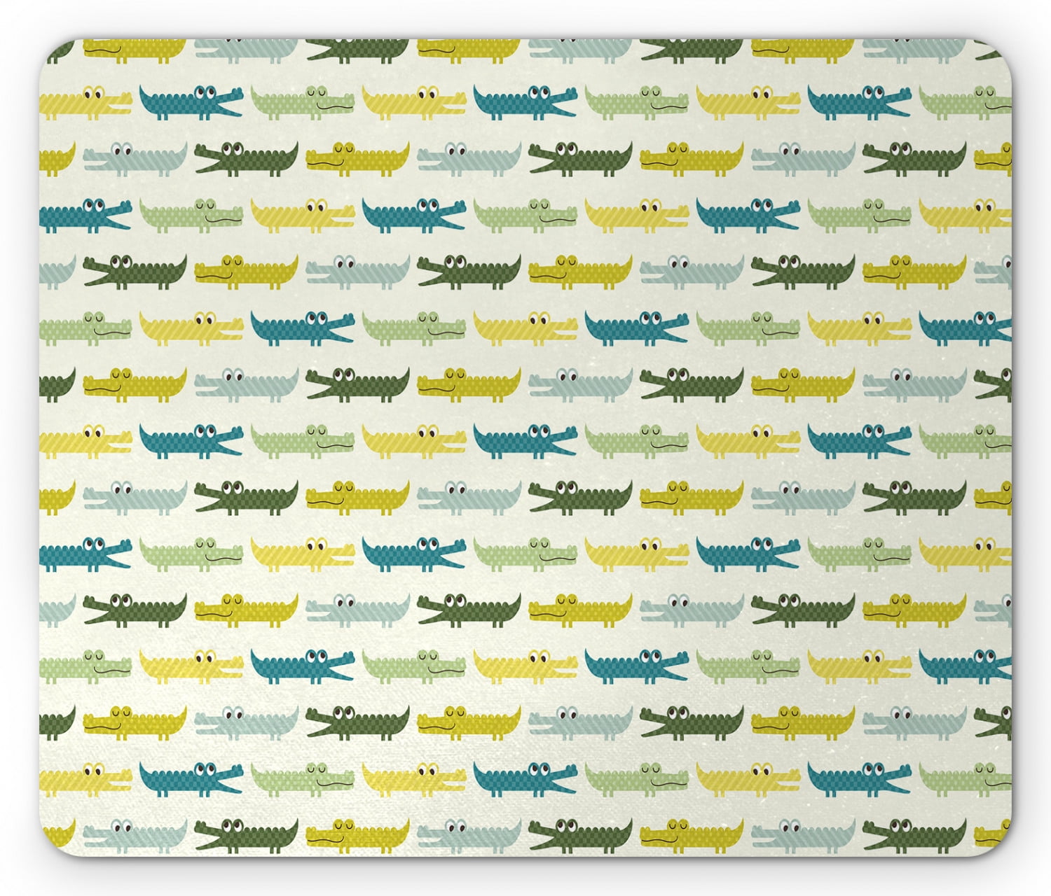 Animal Mouse Pad, Crocodile Characters in Cartoon Style Funny Faces ...