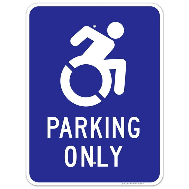 New York Handicap Parking Sign, Large Handicapped Symbol With Left ...