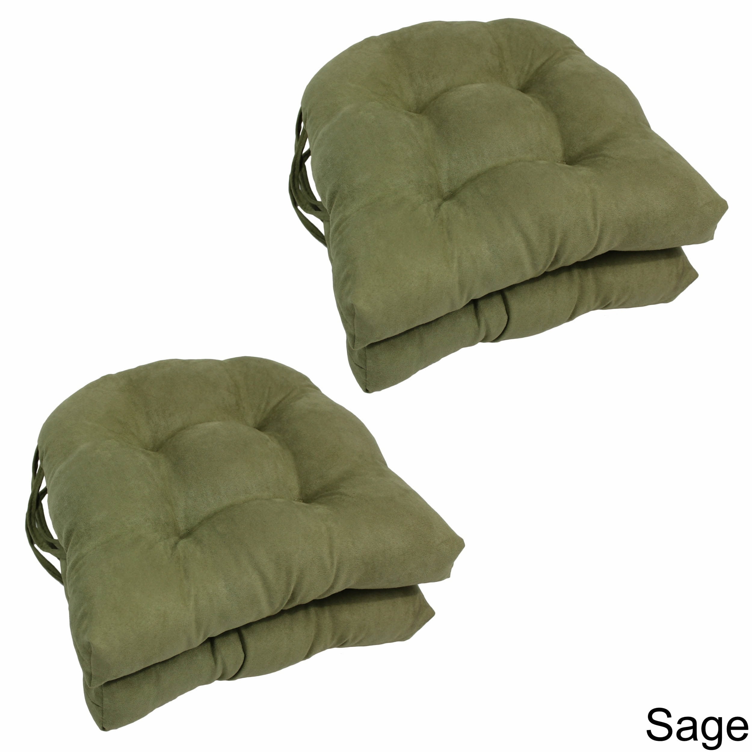 Blazing Needles 16-inch U-shaped Indoor Microsuede Chair Cushions (Set ...
