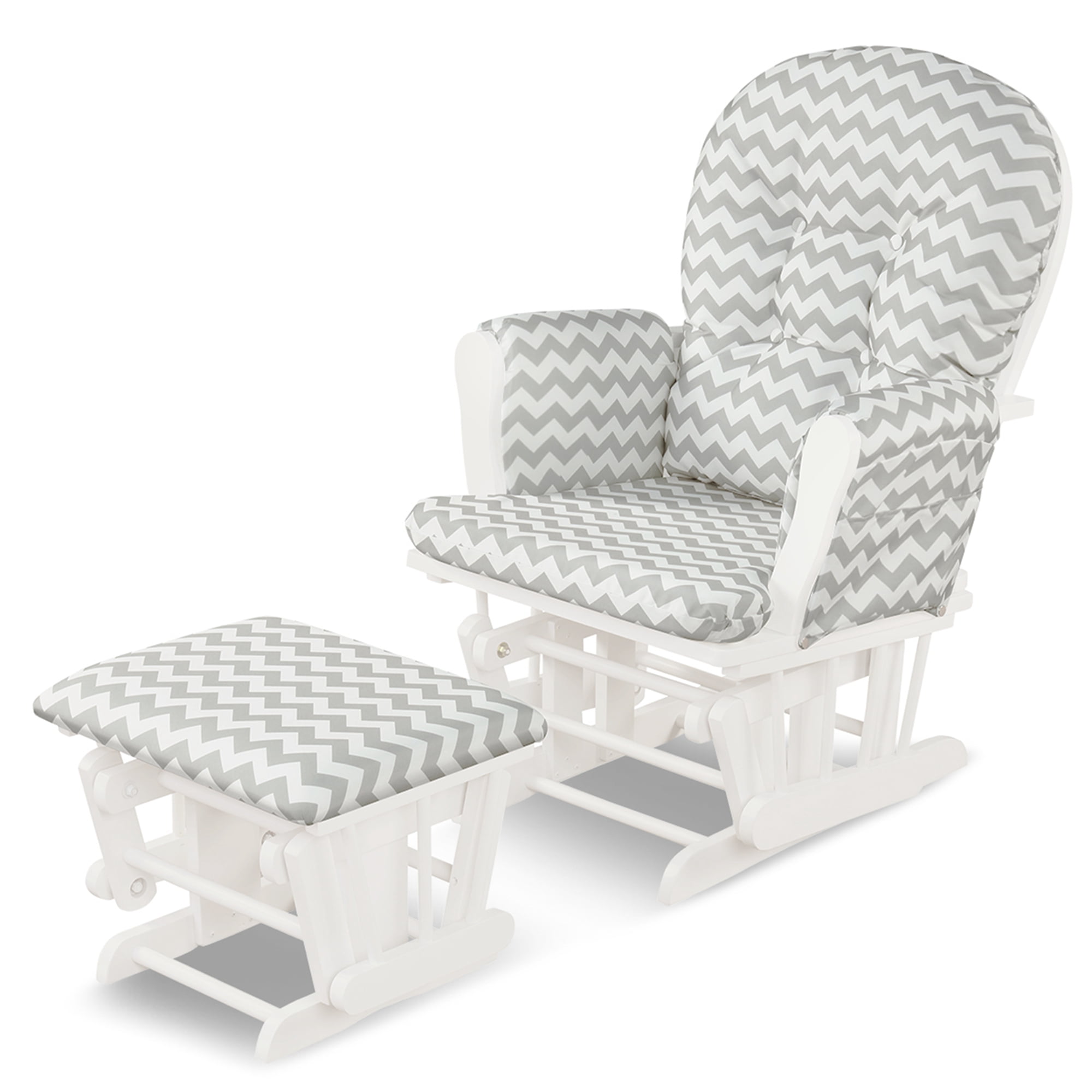 Click here for Costway Glider And Ottoman Cushion Set Wood Baby N... prices