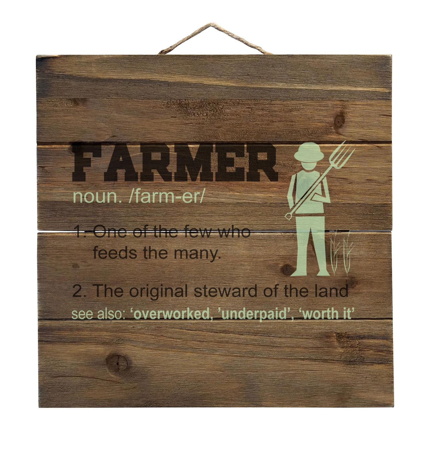 Farmer Definition - Few Who Feeds Many - Decorative REAL WOOD Wall Art ...