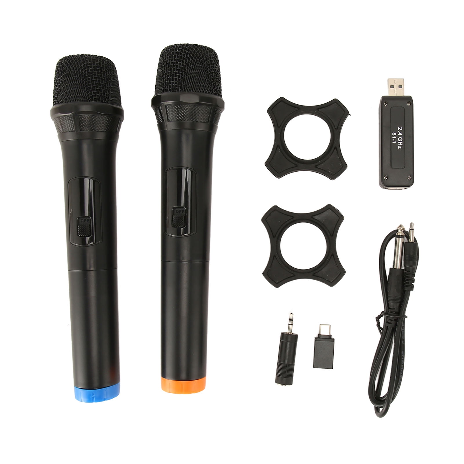 2 micrófonos inalámbricos USB dinámicos, micrófonos portátiles de mano ...