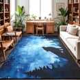 Area Rug 3x5ft Wolf Forest Washable Area Rugs for Living Room Blue ...