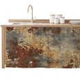 Brown Gray Pantry Cabinet Curtains 28''x51'', Rustic Abstract Gradient ...