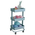 Dusty Blue Lexington 3-Tier Rolling Cart by Simply Tidy - Metal Utility ...