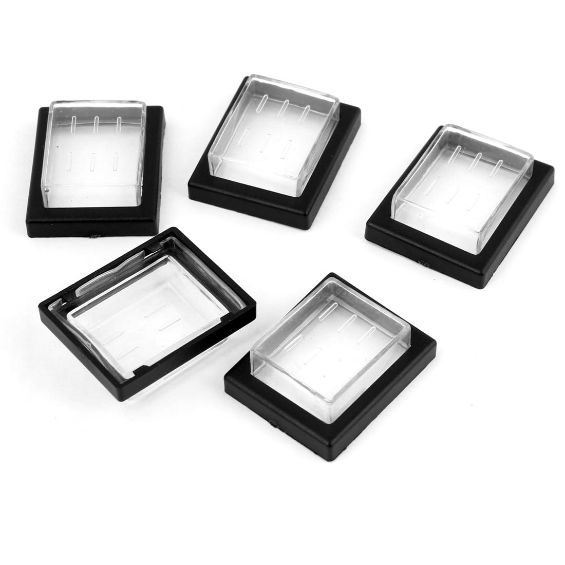 Unique Bargains 5 Pieces Black Clear Rectangle Plastic Waterproof ...