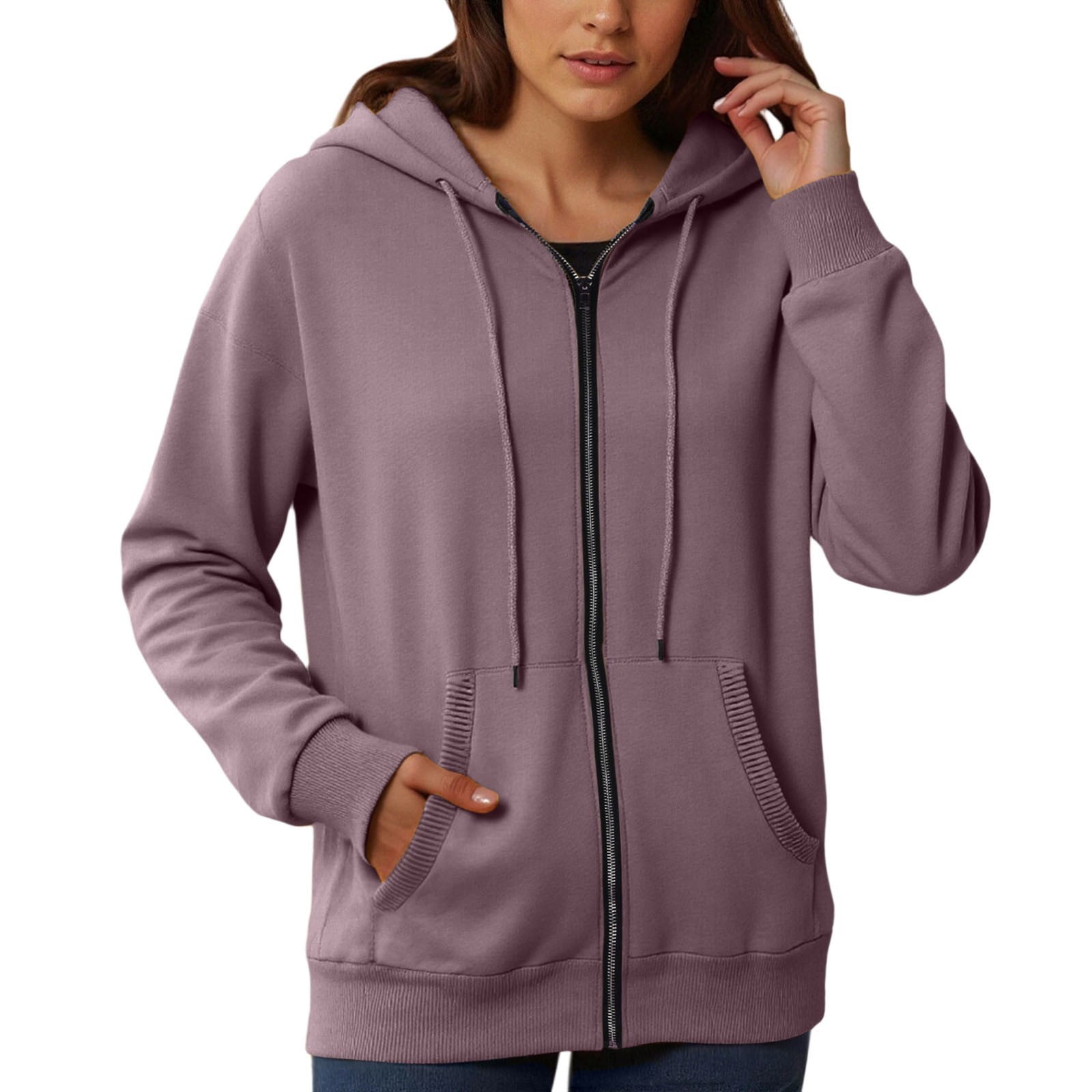 Click here for Aocisk Womens Zip Up Hoodie Fashionable Casual Poc... prices