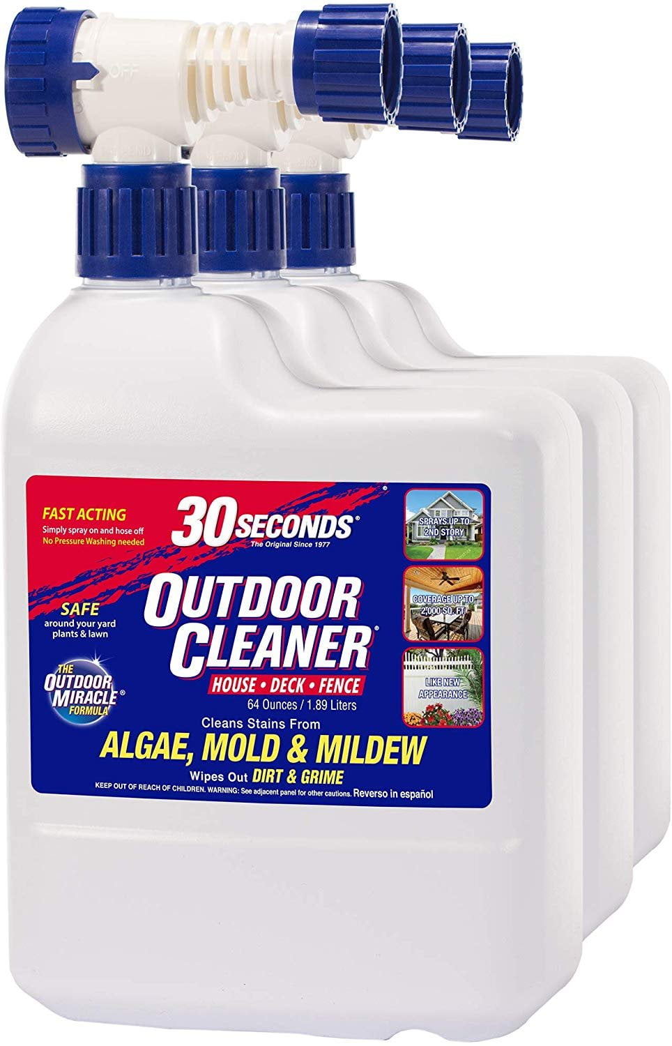 30 SECONDS Cleaners 6430S 3PA 64 oz Hose End Sprayer Outdoor Cleaner, 3 ...